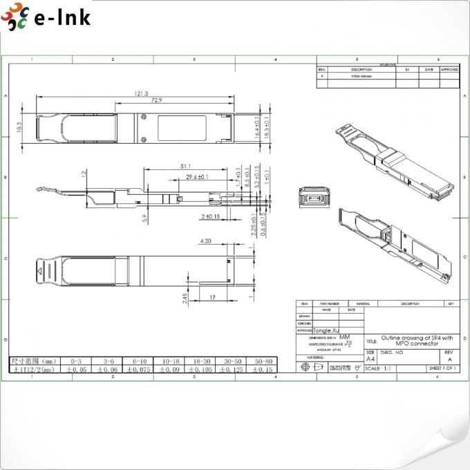 SFP Fiber Transceivers 100G 100M Multimode QSFP28 Transceiver MTP/MPO ...