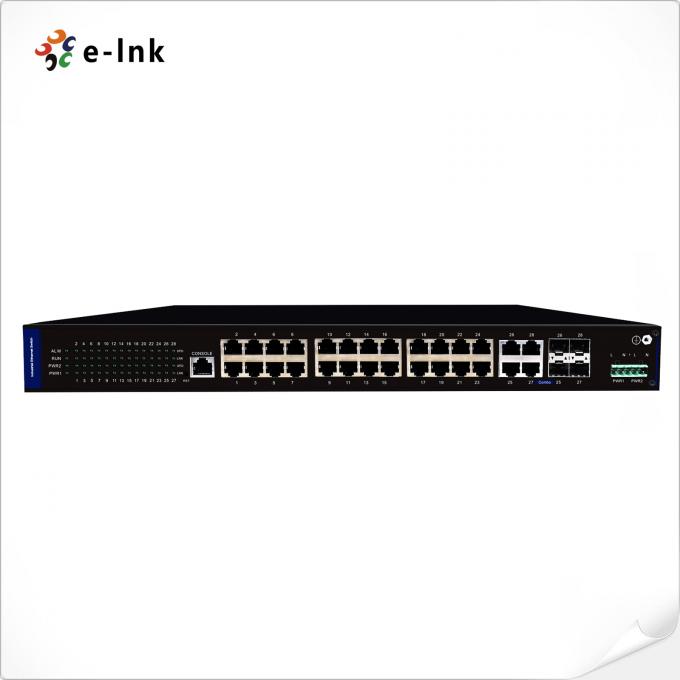 Managed Industrial 24-Port 10/100/1000T + 4-Port TP/SFP Combo Ethernet ...