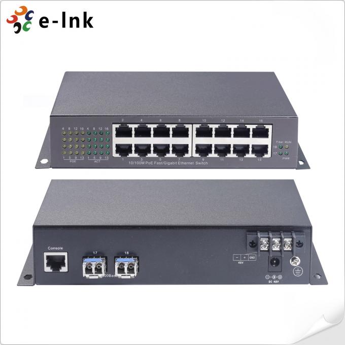 16 Port 10/100M TP PoE Ethernet Switch 2 Port 1000M SFP Managed Fiber ...