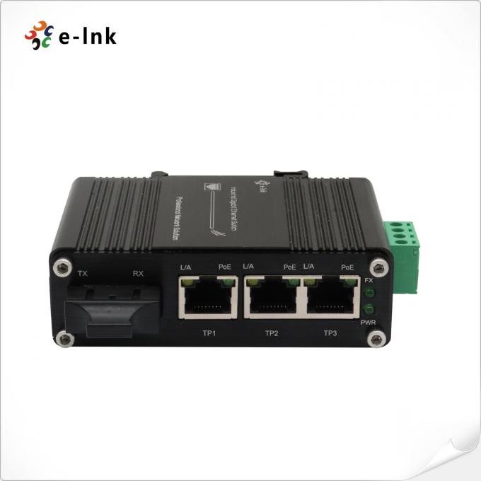 DIN Rail Wall mount Industrial PoE Switch 3 Port 30W power booster