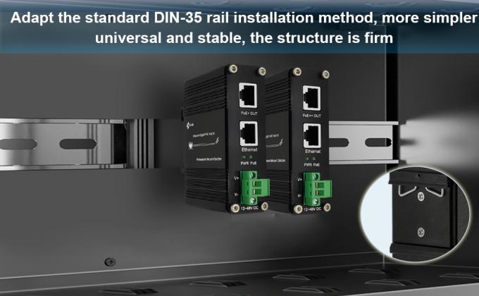 Gigabit PoE Injector Adapter 95W 802.3bt Industrial DIN-Rail Mounting ...