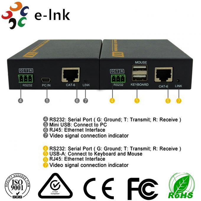 4K DVI KVM Extender Over Cat6/7 Cable Kit Transmitter Receiver 100 meters
