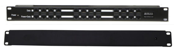 Gigabit 12VDC 57VDC 12 Port PoE Injector 1U Rack Mount Passive type