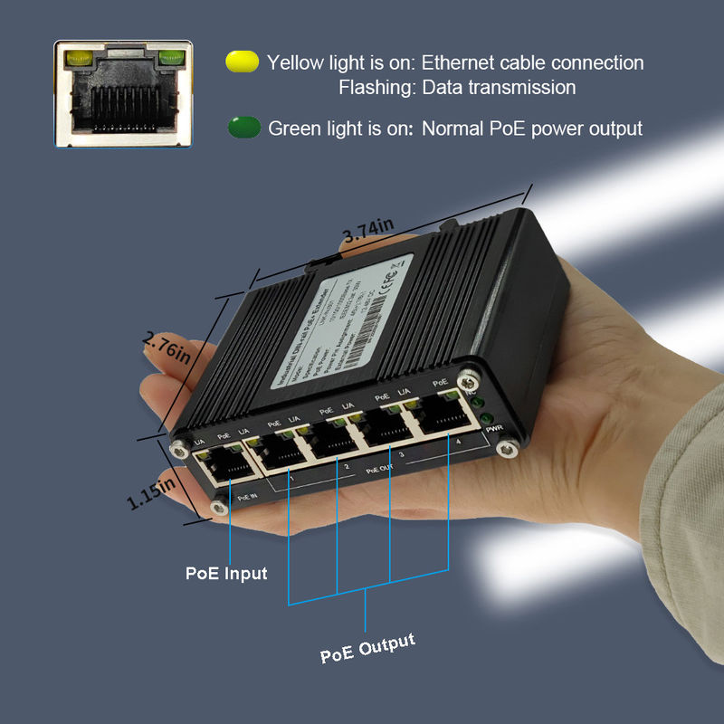 1Port 802.3bt PoE Industrial PoE Extender 4 Port 802.3af/At Power Over ...