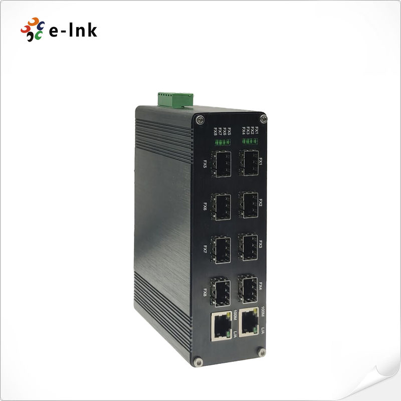 Industrial 2-Port 10/100/1000Base-T + 8-Port 1000BASE-X SFP Optical Switch