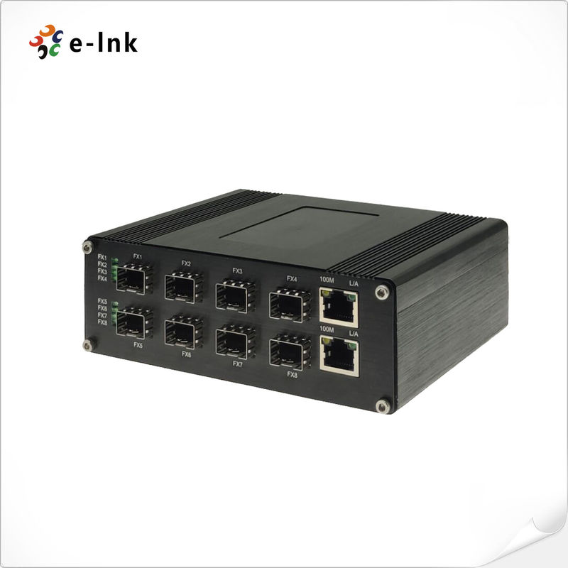 Industrial 2-Port 10/100/1000Base-T + 8-Port 1000BASE-X SFP Optical Switch