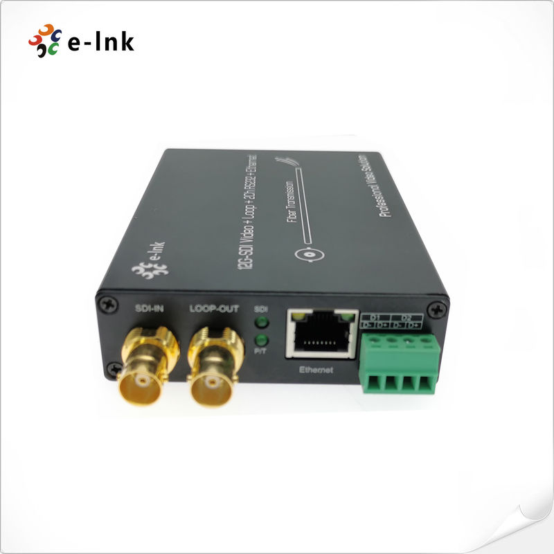 12G SDI Video Fiber Converter With Gigabit Ethernet 2Ch Backward RS485 ...