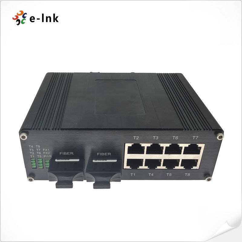 Din Rail Industrial Ethernet Switch 8 Ports 10 100Base-T + 2 Ports ...