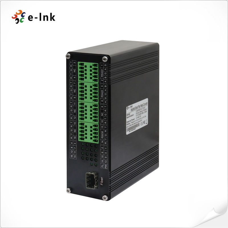 Industrial 4Ch Rs232 To Fiber Media Converter SFP Port 12 - 48VDC Power ...