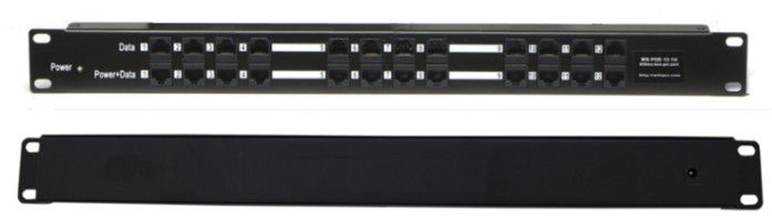 Gigabit 12VDC 57VDC 12 Port PoE Injector 1U Rack Mount Passive type