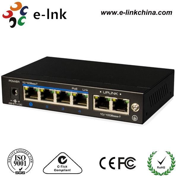 IEEE 802.3 802.3u 802.3af 802.3at 4 Port PoE Switch One Key CCTV Mode