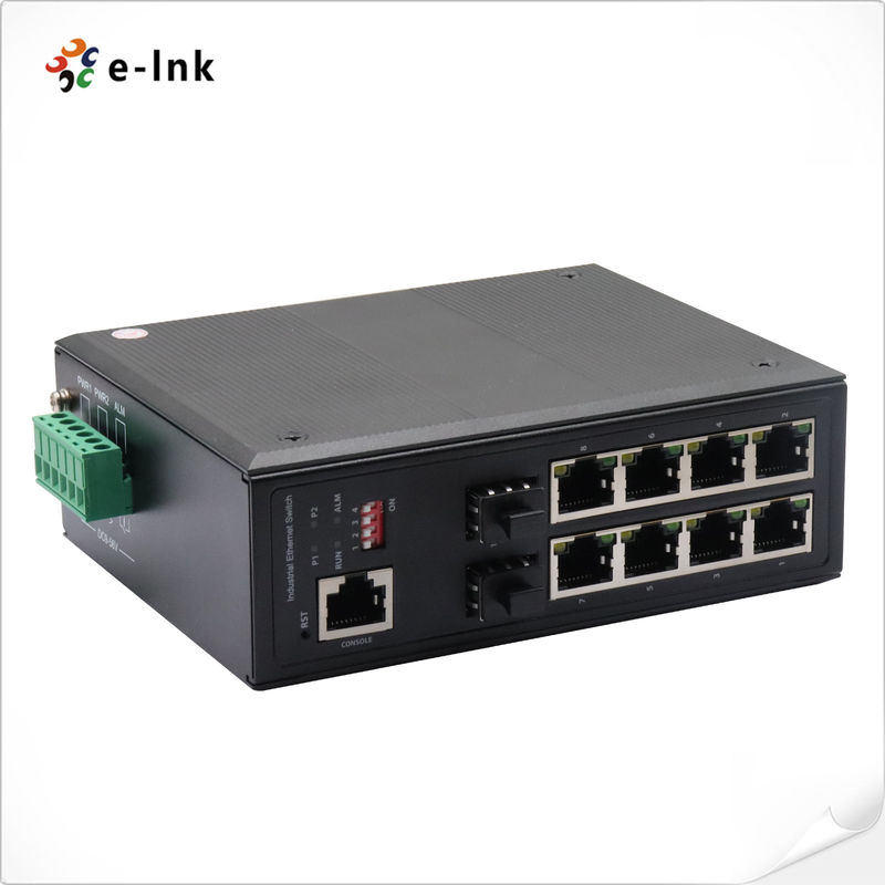 Managed Sfp din rail 8 Port Hardened Poe Switch 1000M