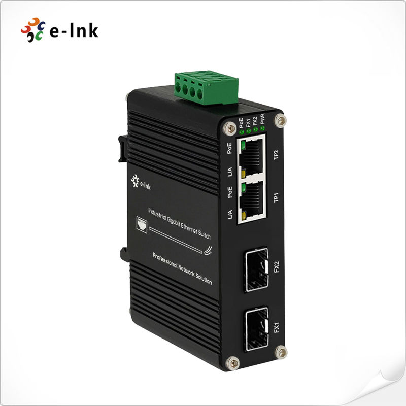 Industrial PoE Switch 2 Port 10/100/1000M 802.3at with 2 Port Gigabit ...