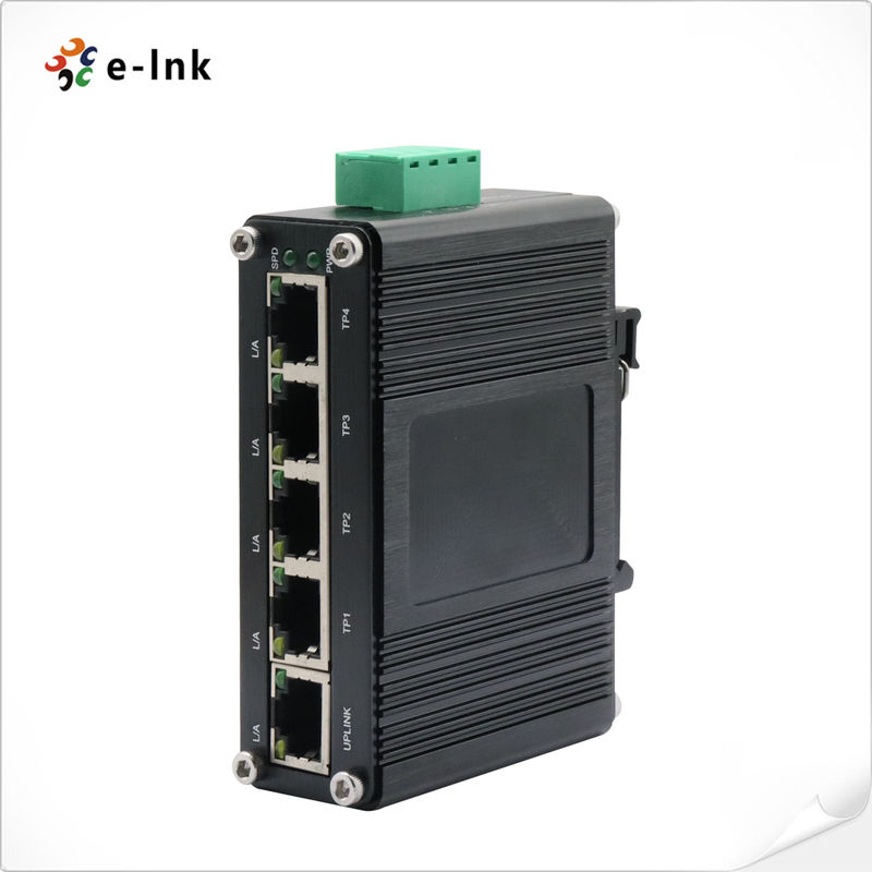 Mini Industrial Ethernet Switch 5 Port Gigabit 12~48V DC Input Din Rail ...