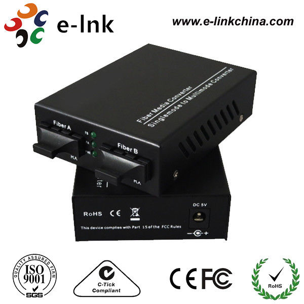 Low Heat 100Mbps Fiber Media Converter Single Mode Multi Mode