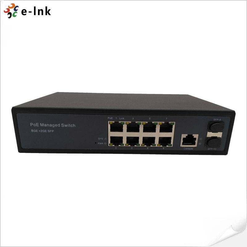 24V Passive Managed PoE Switch 8 Port 10/100/1000BASE-T 802.3Af/At + 2-Port 1000BASE SFP