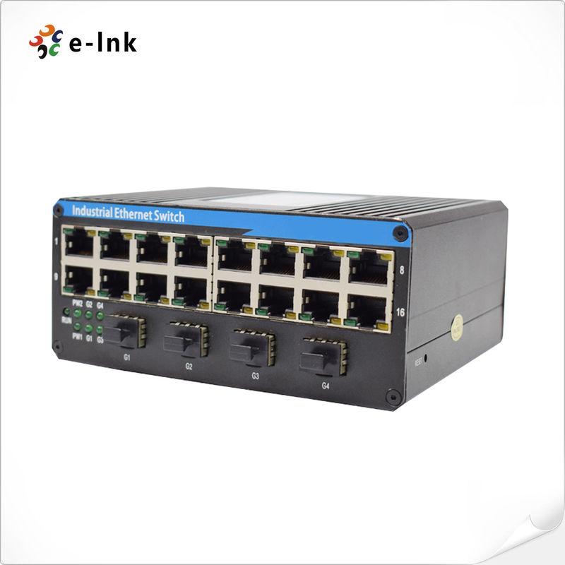 16 Ports 10 / 100Base-T + 4 Ports 1000 Base SFP Industrial Ethernet Switch