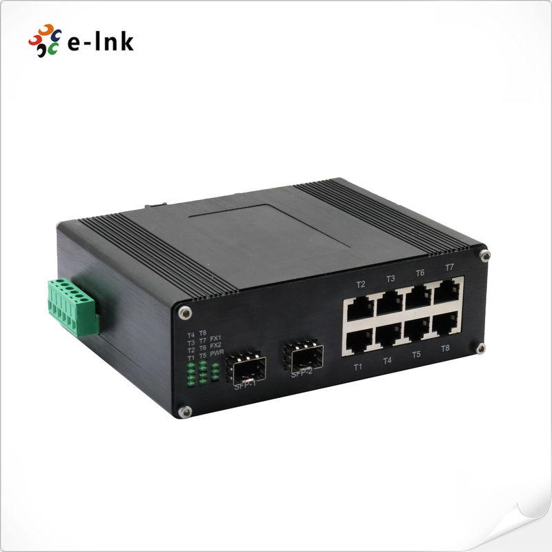 Industrial 8-Port 10/100T 802.3at PoE + 2-Port 100BASE-FX Ethernet Switch