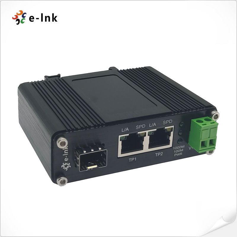 Gigabit Media Ethernet Single Mode or Multimode Converter 2 Port Rj45 SFP