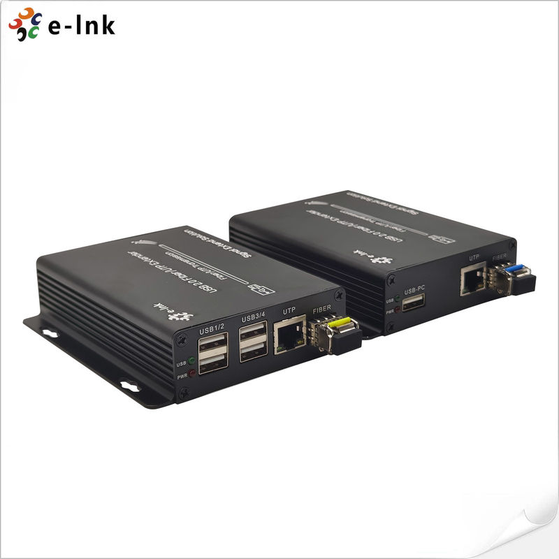 4-Port USB 2.0 Fiber Optic Extender With SFP Moudules