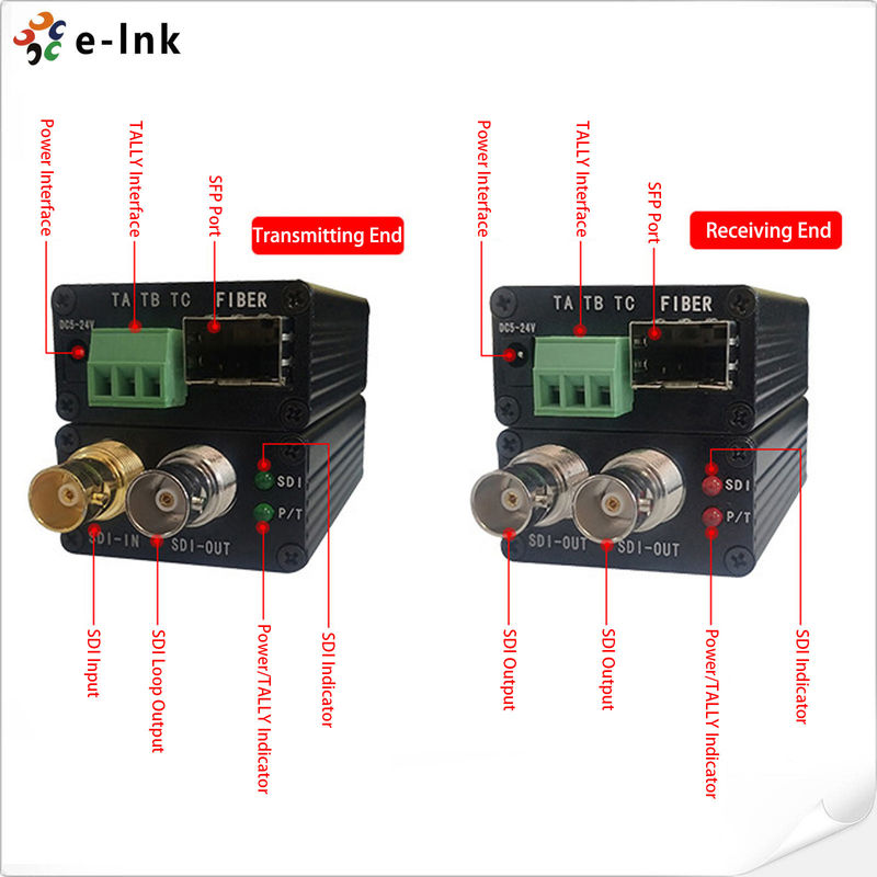 3G SFP SDI Mini Converter Optical Fiber For 1080P Video Broadcasting