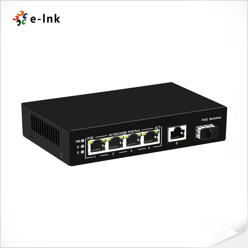 4 Port PoE Power Over Ethernet Gigabit Switch TP/SFP Uplink network