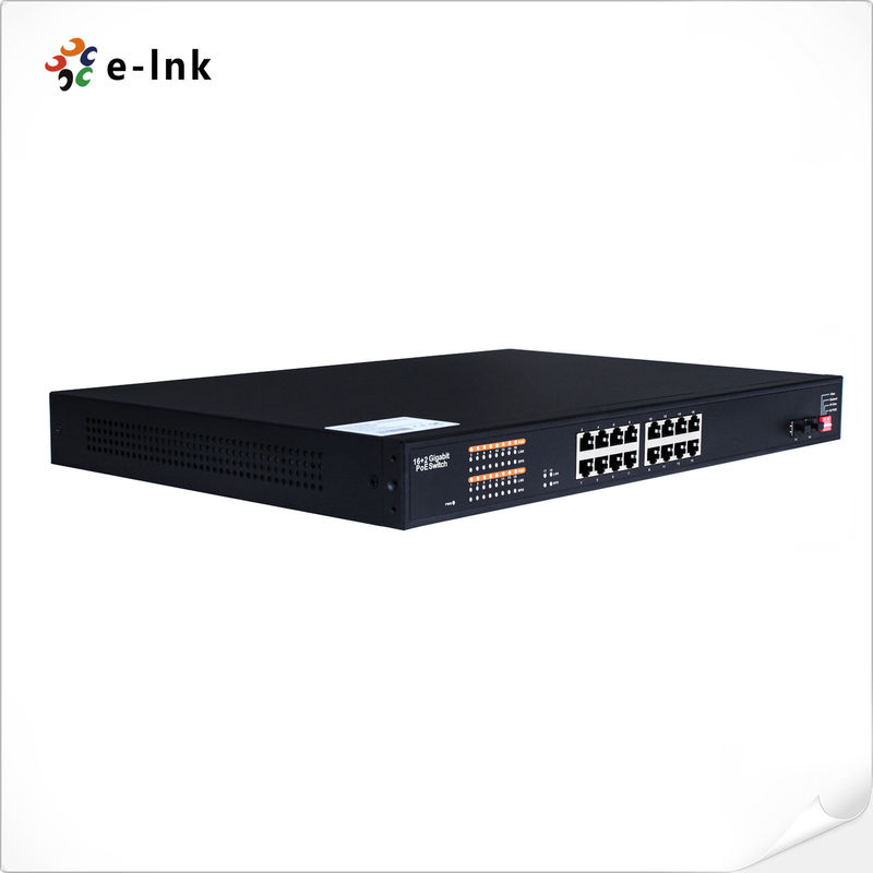 Ethernet 16 Port 12V DC Poe Switch 10/100/1000M Gigabit + 2 X 100/1000M ...