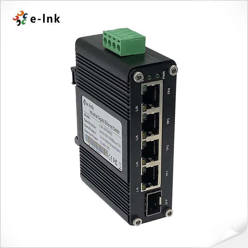 Mini Industrial 4-Port 10/100/1000T 802.3at PoE + 1-Port 100/1000X SFP ...