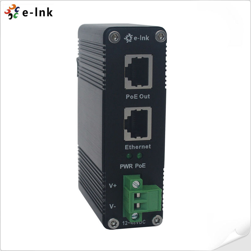 10/100/1000M PoE Injector Adapter 30W DIN Rail Mount Hardened Gigabit ...