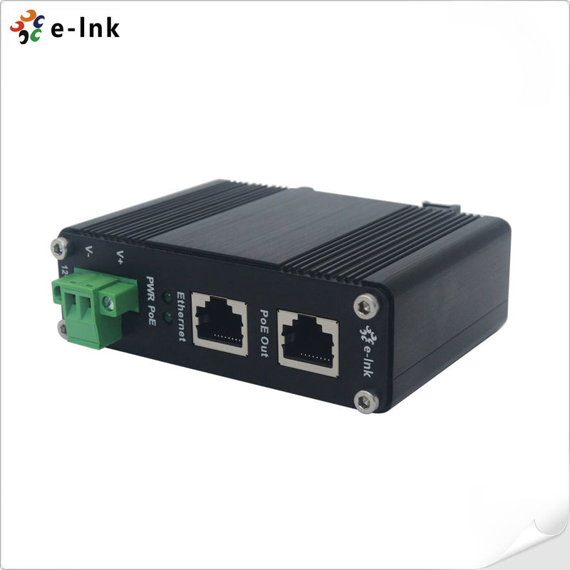 10/100/1000M PoE Injector Adapter 30W DIN Rail Mount Hardened Gigabit ...