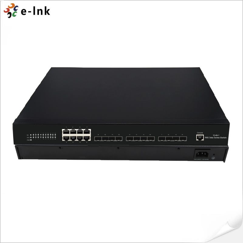 12-Port 10G SFP + 8-Port 10/100/1000M RJ45 Managed Ethernet Fiber Switch