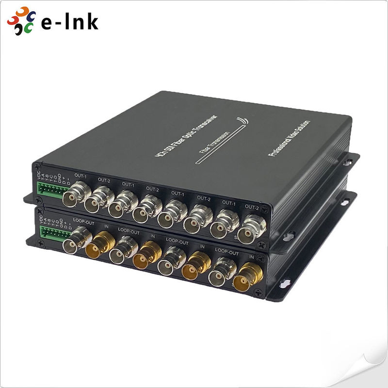 4 Ch HD 3G-SDI Video over Fiber Converter Extender with RS485 & Tally ...