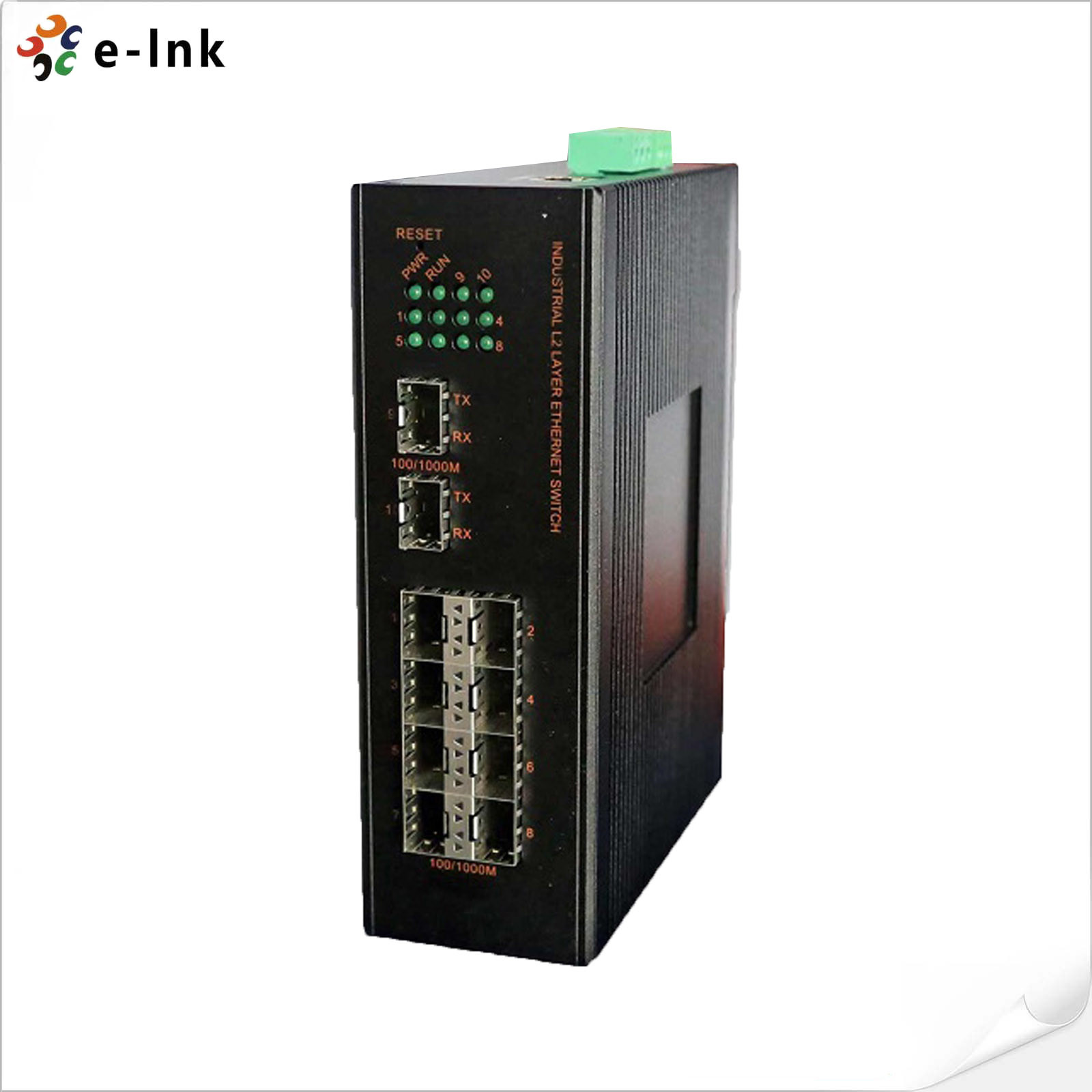 Managed Industrial Ethernet Switch 8 Port 100/1000X SFP 2 Port 100 ...