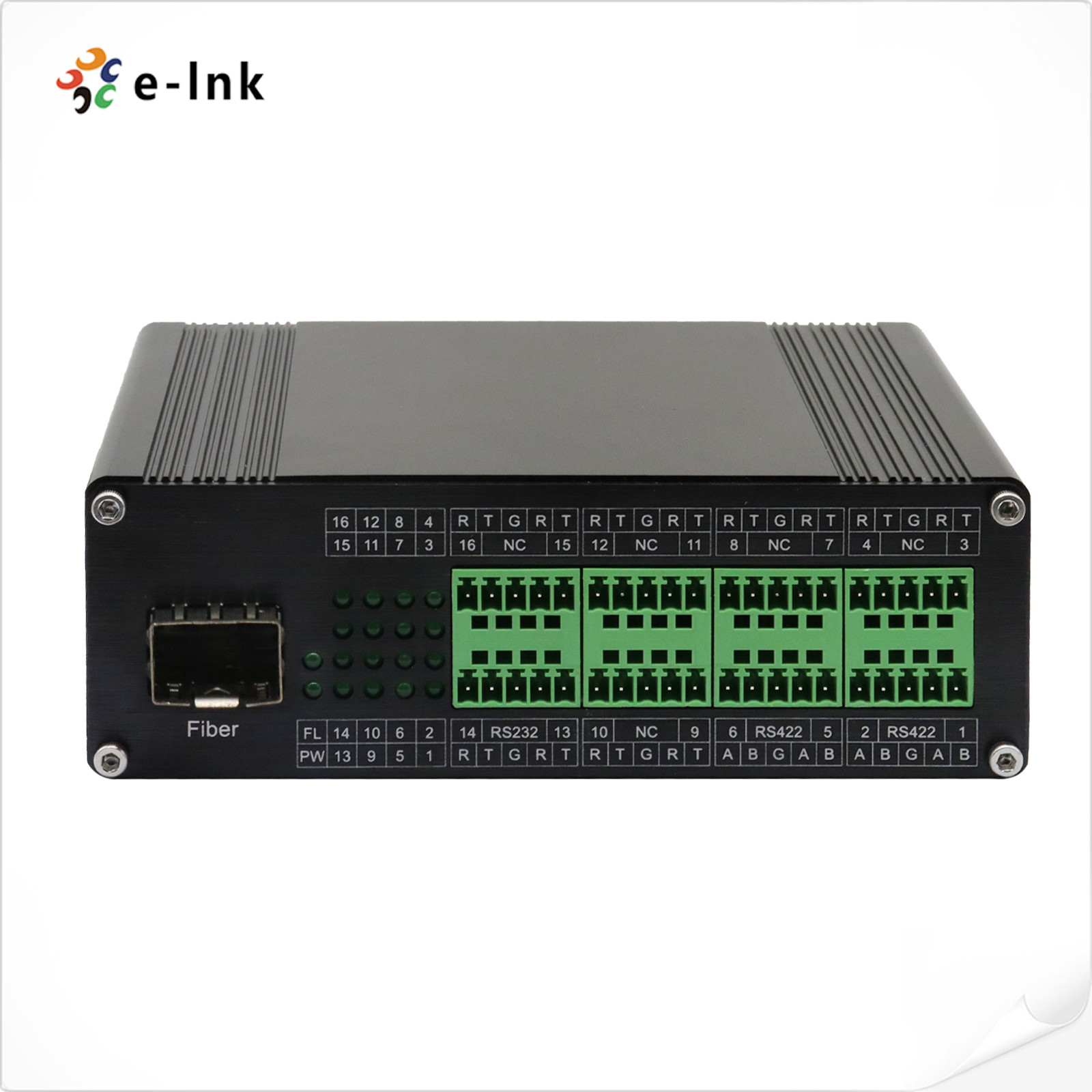 Industrial 4Ch Rs232 To Fiber Media Converter SFP Port 12 - 48VDC Power ...