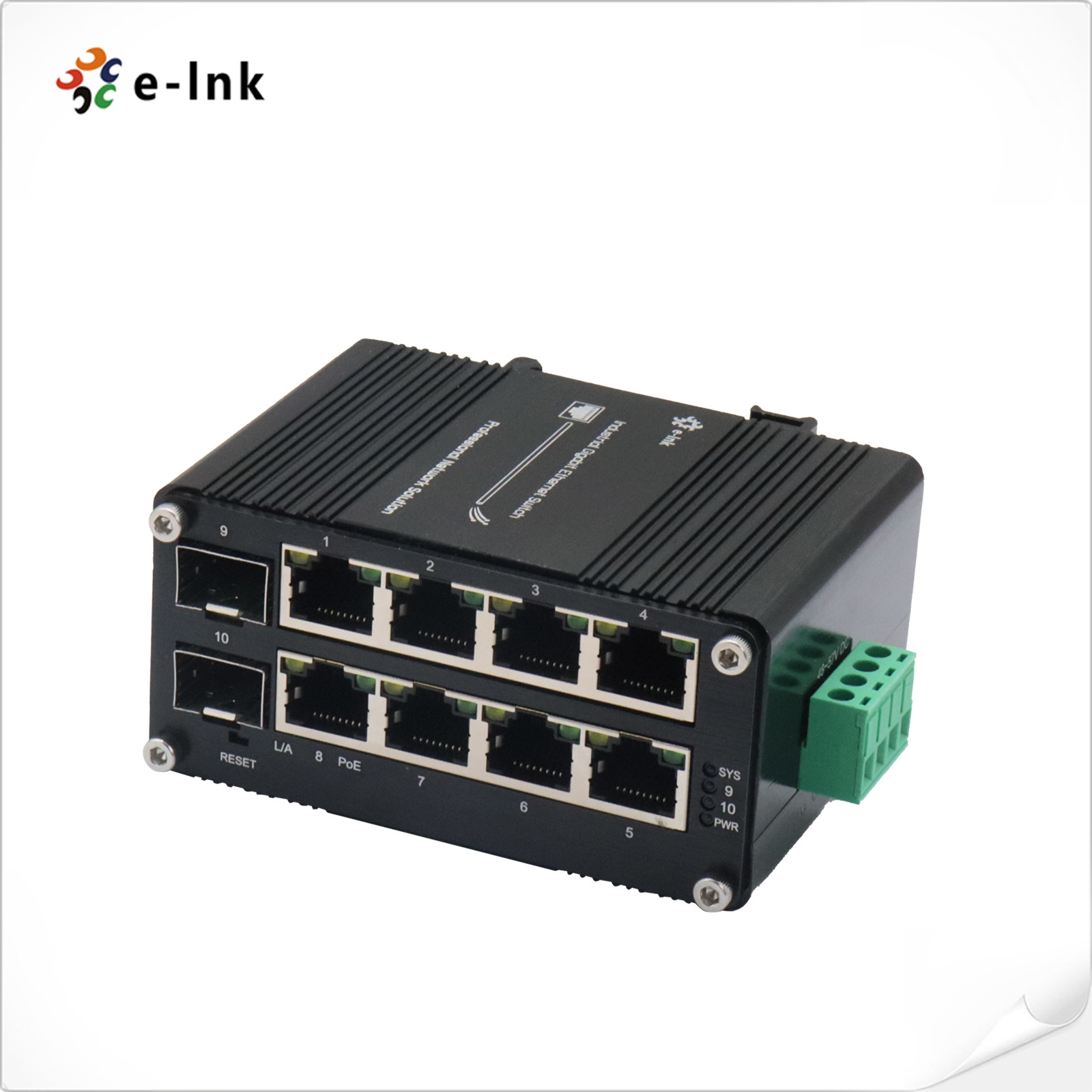 Din Rail Industrial PoE Switch 8 Port 10/100/1000T To 2-Port 100/1000X ...