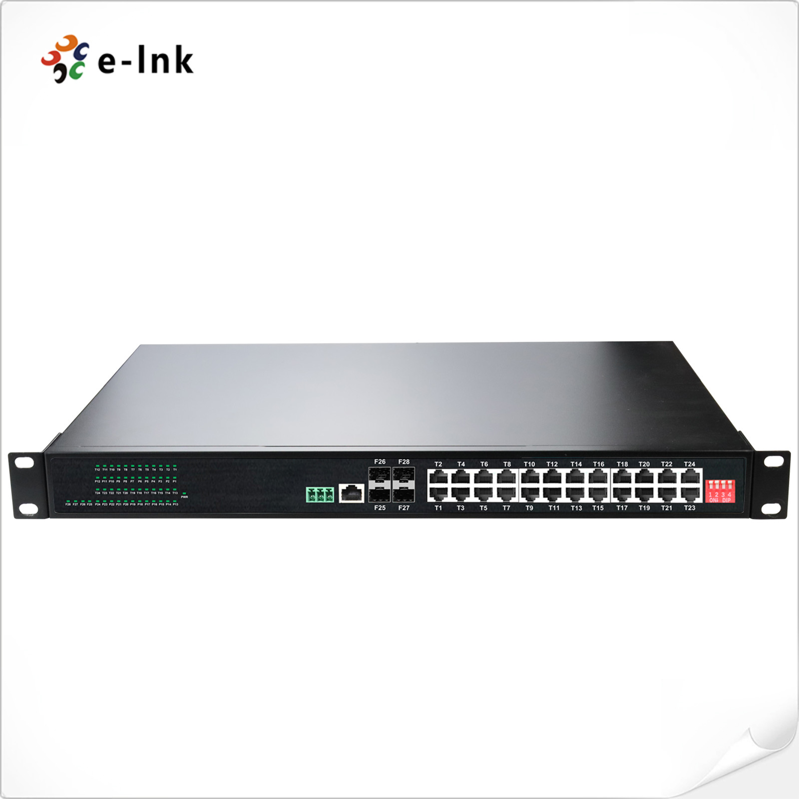 Rackmount Managed Ethernet Switch 24-Port 10/100/1000T 802.3at PoE + 4 ...