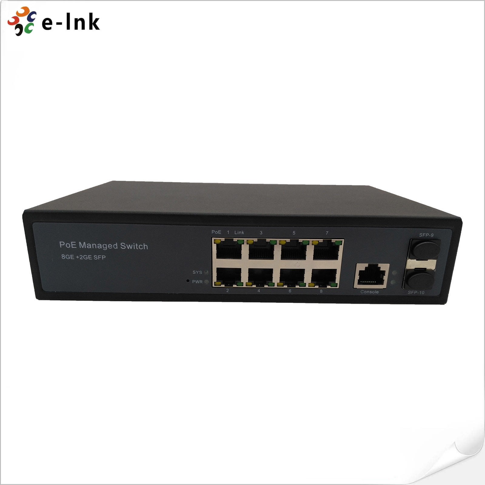 24V Passive Managed PoE Switch 8 Port 10/100/1000BASE-T 802.3Af/At + 2 ...