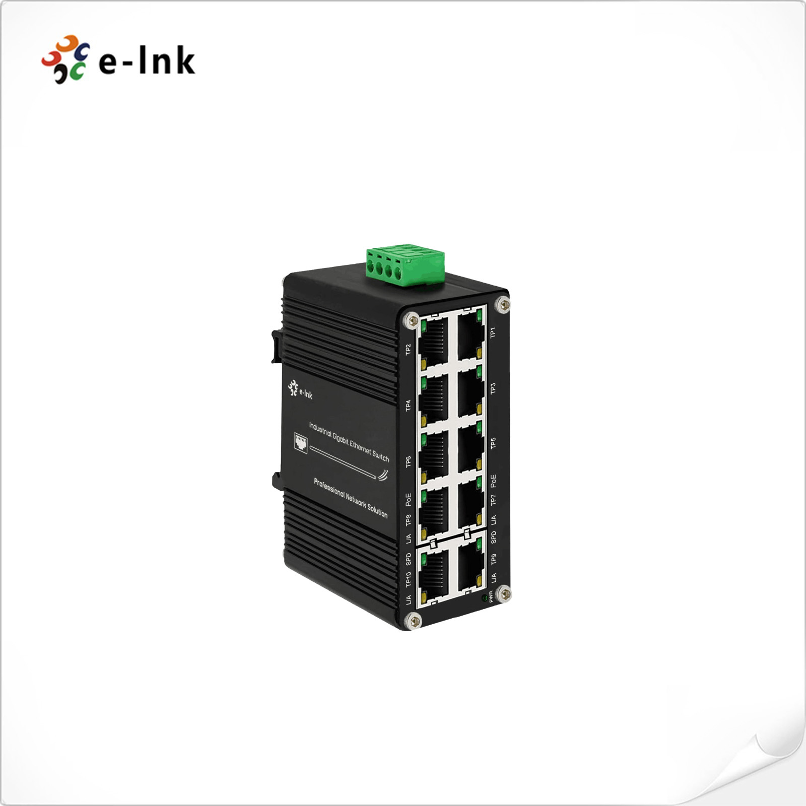 Mini Industrial 8-Port 10/100/1000T 802.3at PoE + 2-Port 10/100/1000T ...