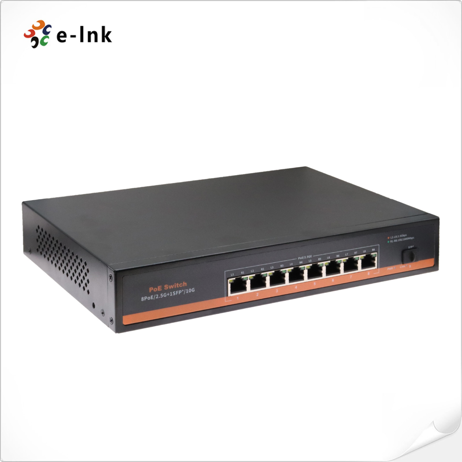 Fiber Port PoE Switch 8 Port 2.5G 30W PoE To 1 Port 10G SFP+