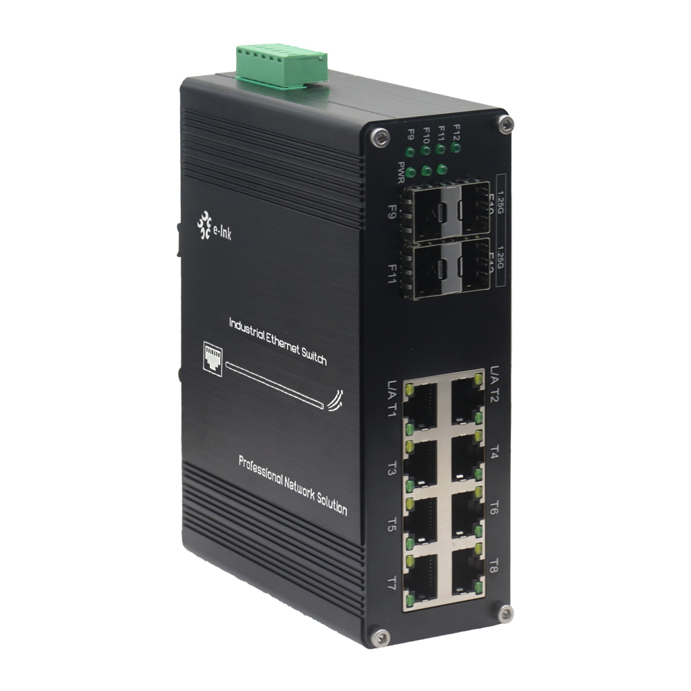 Industrial Ethernet Switch 8-Port 10/100/1000T + 4-Port 1000X SFP 12 ...