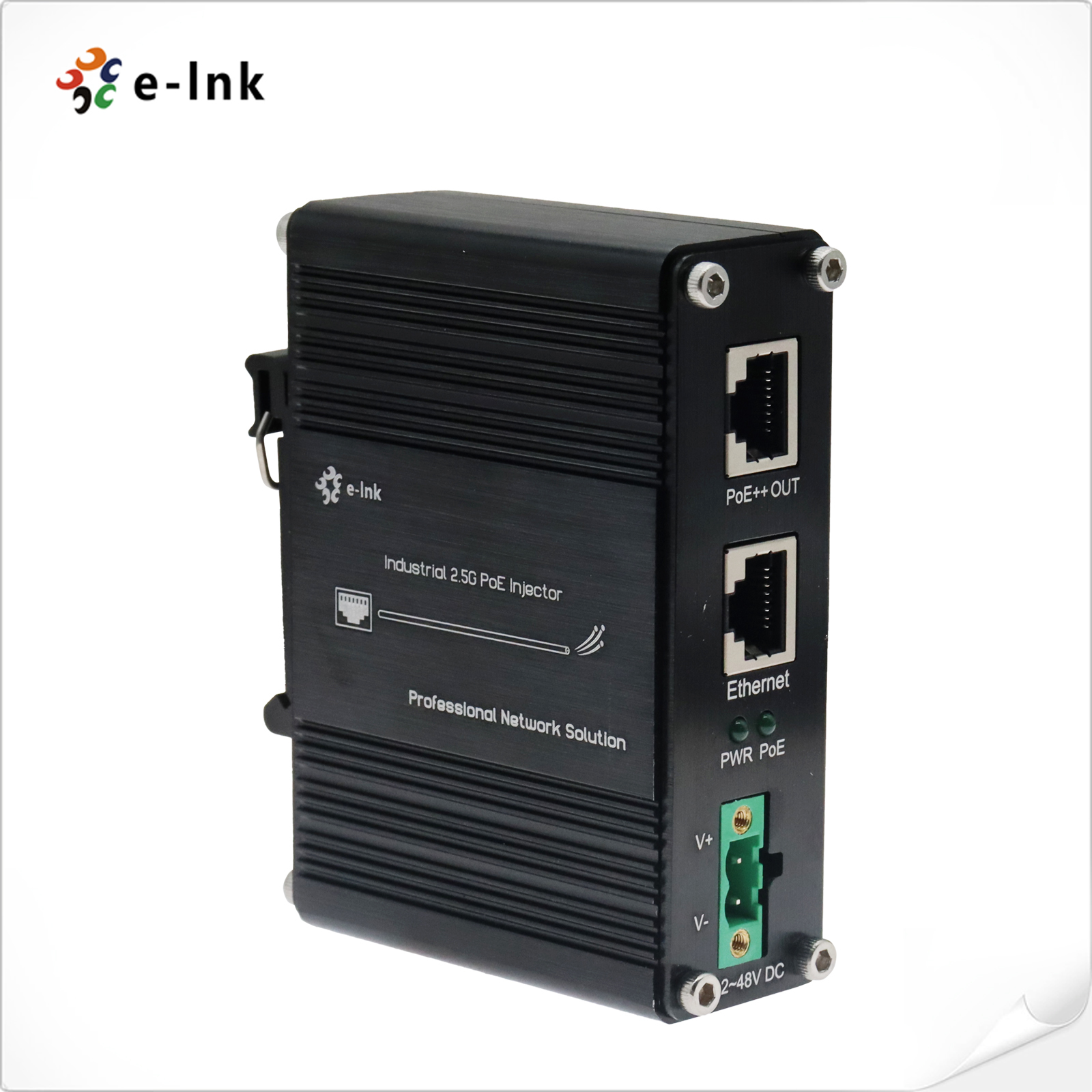 Industrial 95W PoE++ Injector 802.3bt 2.5G Ethernet 12-48V DC Input DIN ...