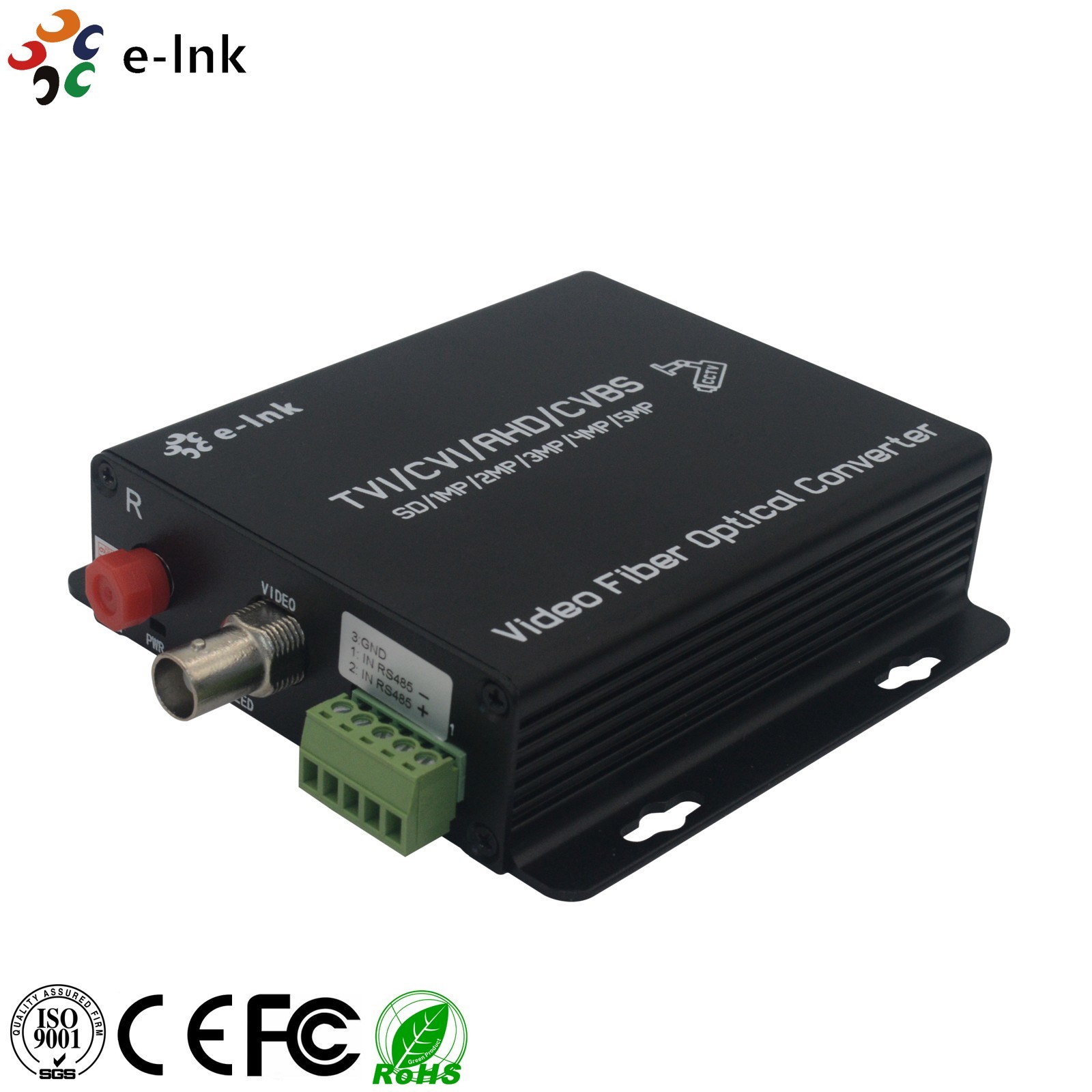 4-In-1 Fiber Optic Cable Video Fiber Converter Transmitter for CCTV