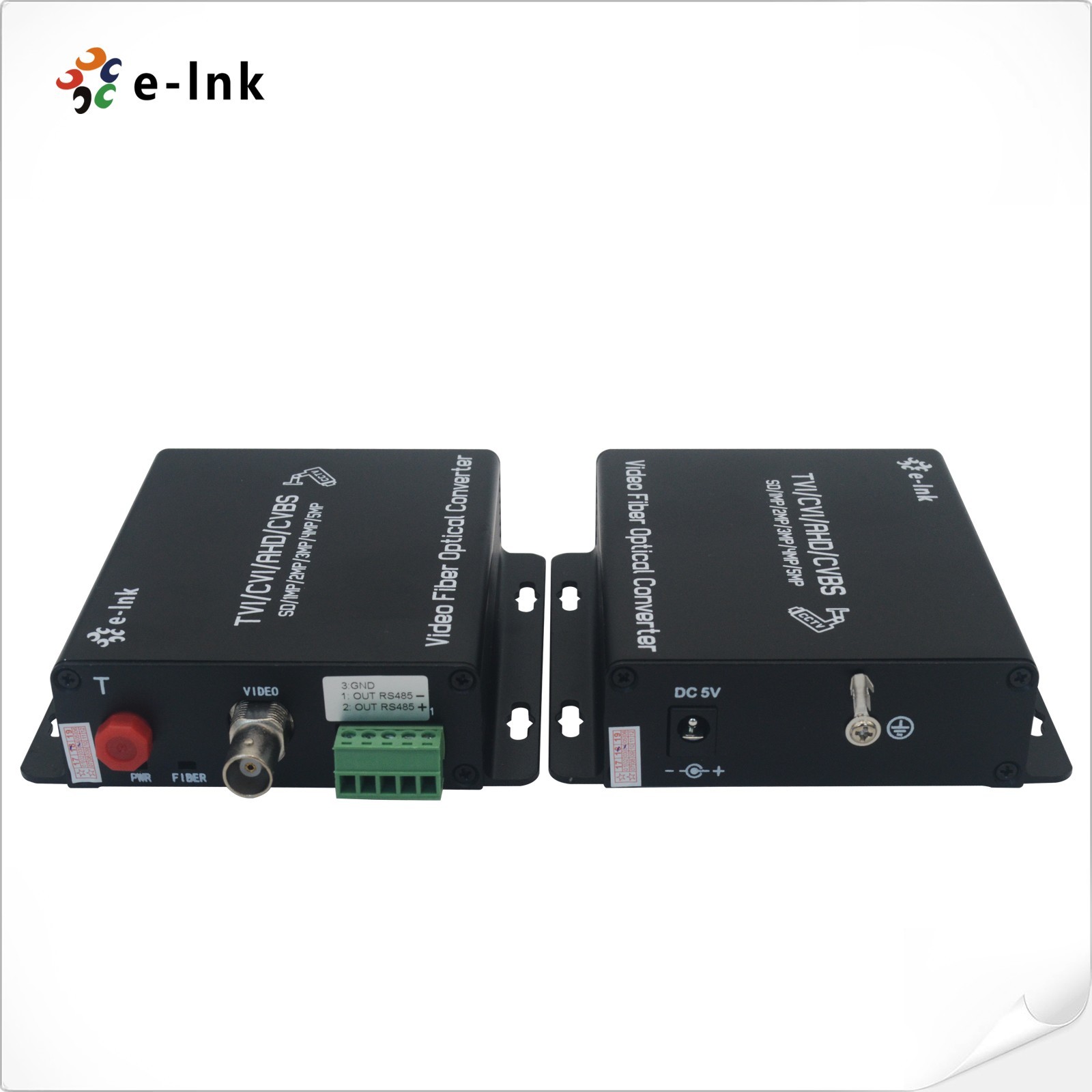 4-In-1 Fiber Optic Cable Video Fiber Converter Transmitter for CCTV