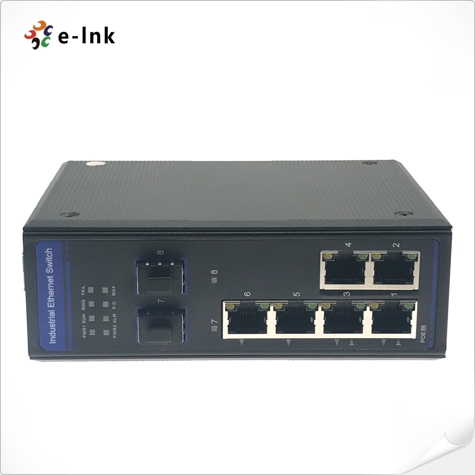 IEEE 802.1Q 4 Port Din Rail Industrial PoE Switch ethernet Wall Mount