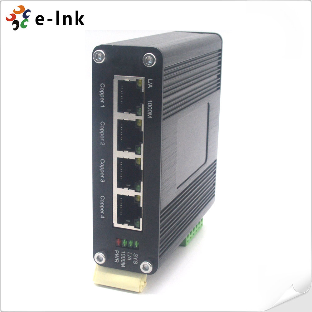 Industrial Ethernet Switch 4-Port 10 / 100 / 1000Base-T To 100 ...
