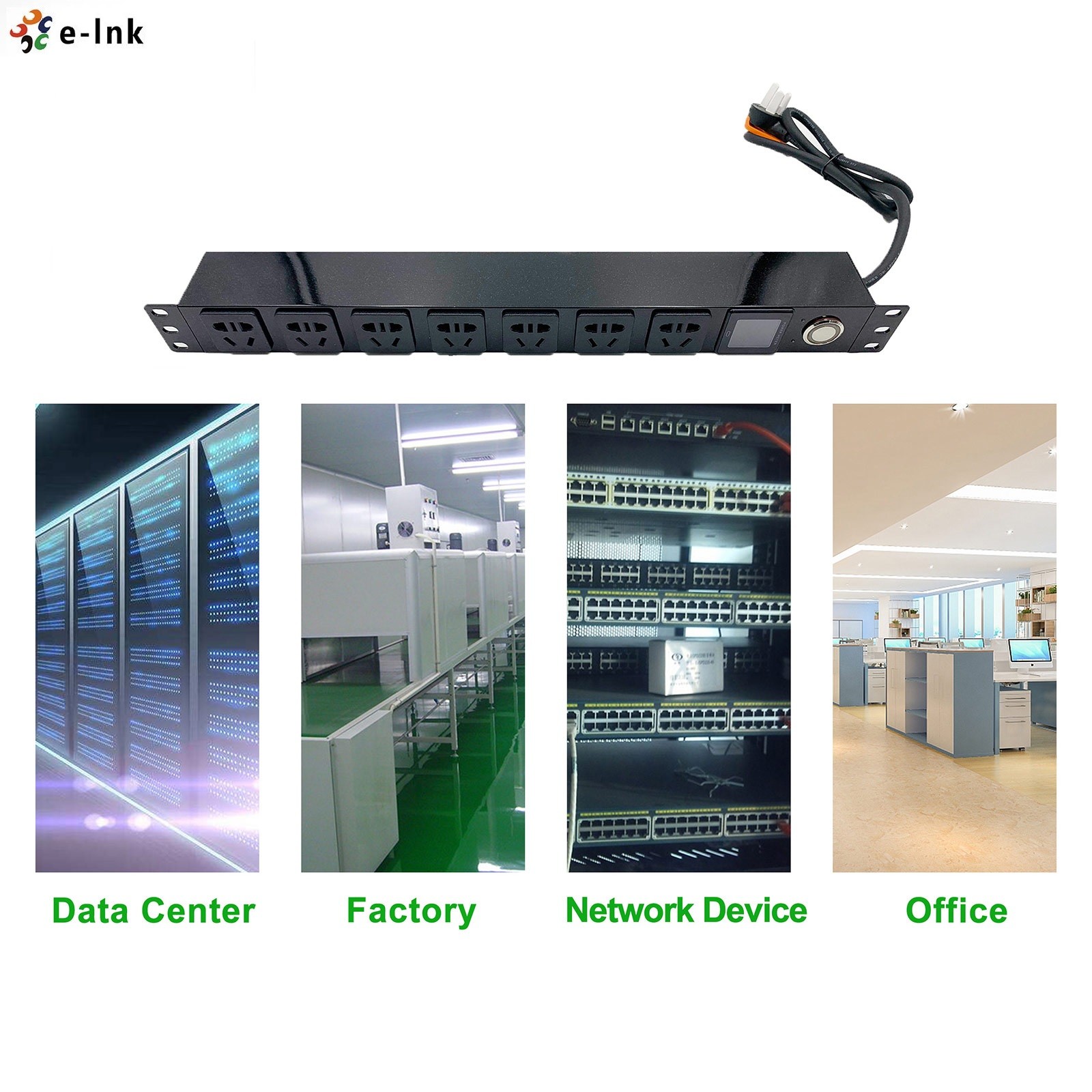 PDU Power Distribution Unit 1U 8 Port 16A / 2800W Output Metered PDU