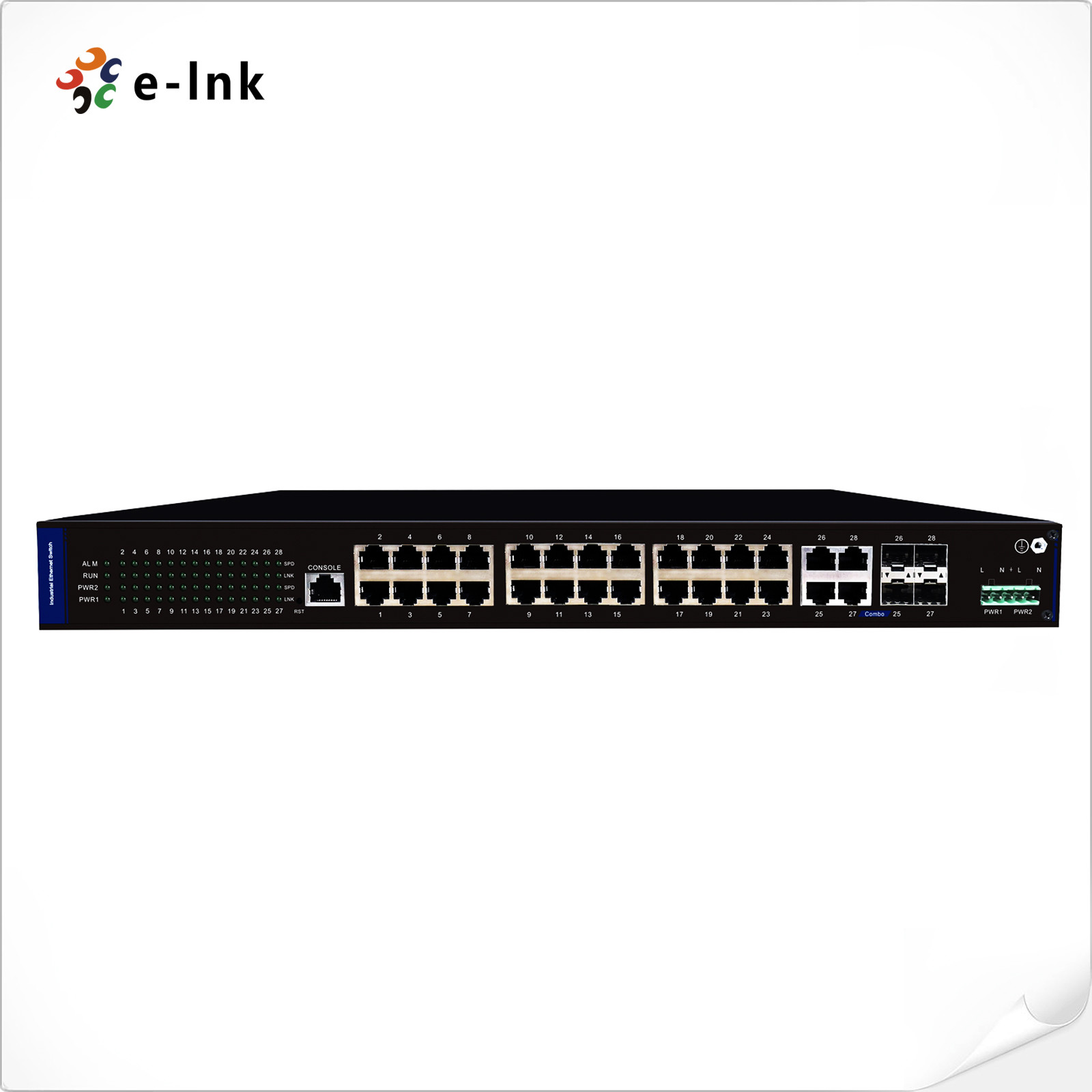 Managed 24 Port Industrial PoE Switch 802.3at PoE+ Switch Rack Mounting