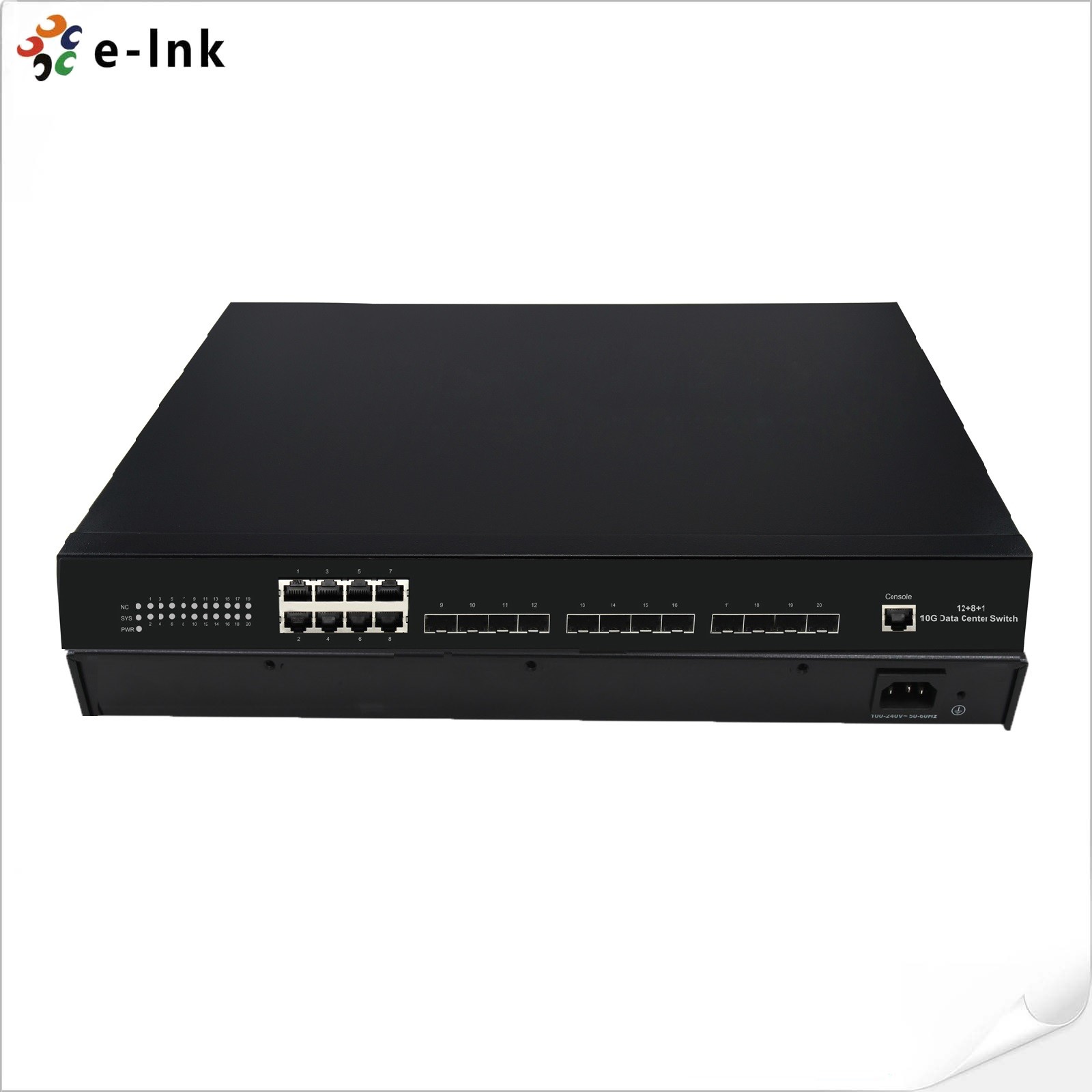 12-Port 10G SFP + 8-Port 10/100/1000M RJ45 Managed Ethernet Fiber Switch