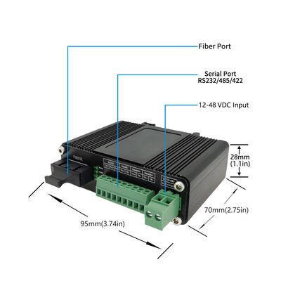 Industrial Serial RS232 / RS485 / RS422 Fiber Optic Modem Support DIN ...